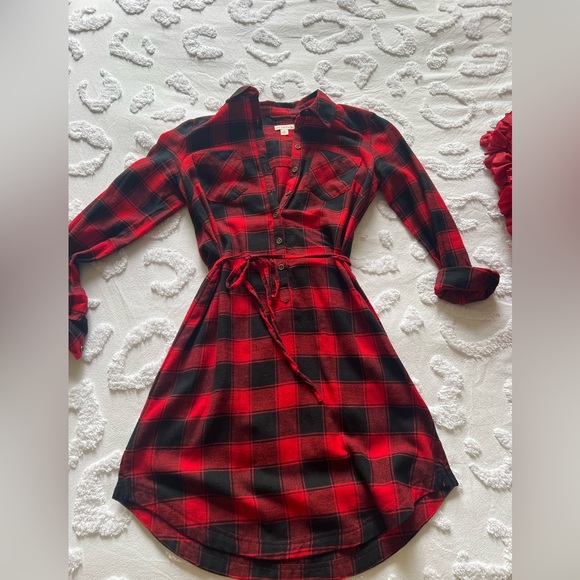 Merona | Dresses | Merona Red And Black Plaid Buttonup | Poshmark